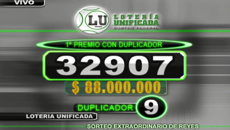 El primer premio del Sorteo de Reyes de La Lotería Unificada para el 32907