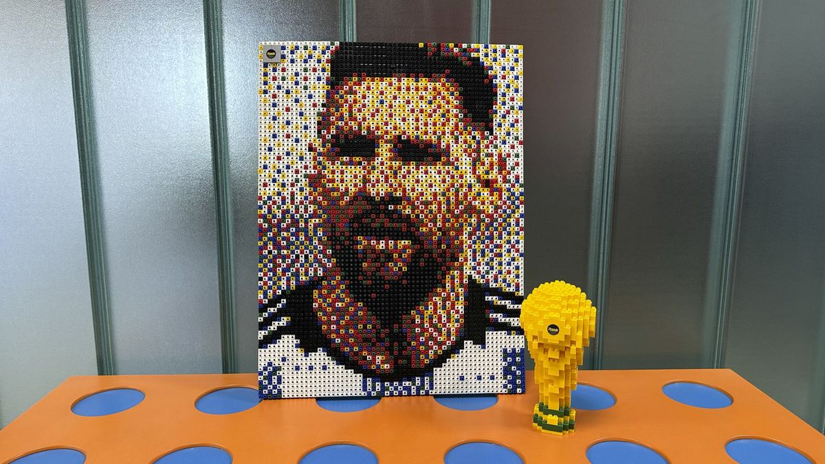 Hicieron un retrato de Lionel Messi con bloques de juguete