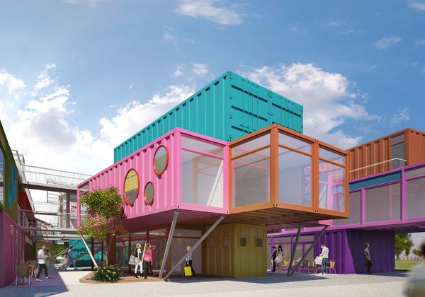 Abre el centro comercial construido con contenedores