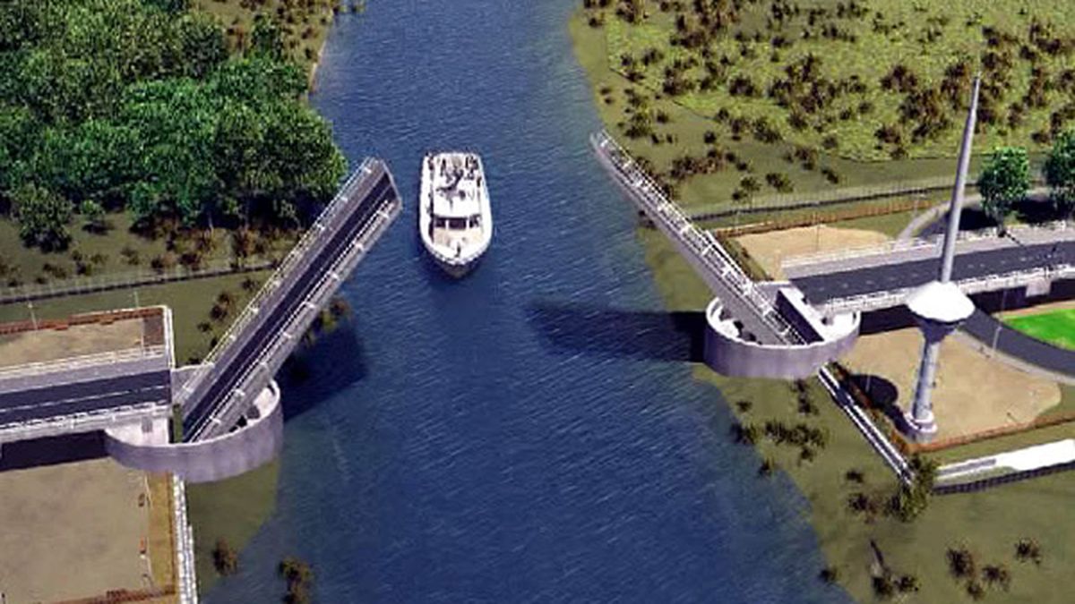 Casi inauguran un puente al revés