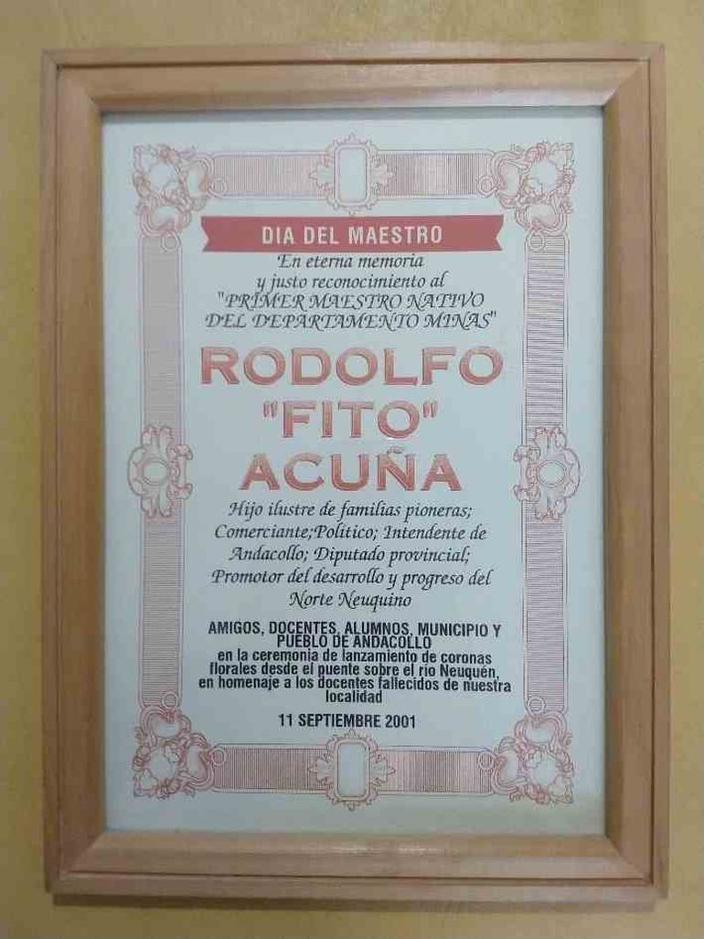 Rodolfo Lorenzo Acuña, maestro y pionero de la educación del norte neuquino