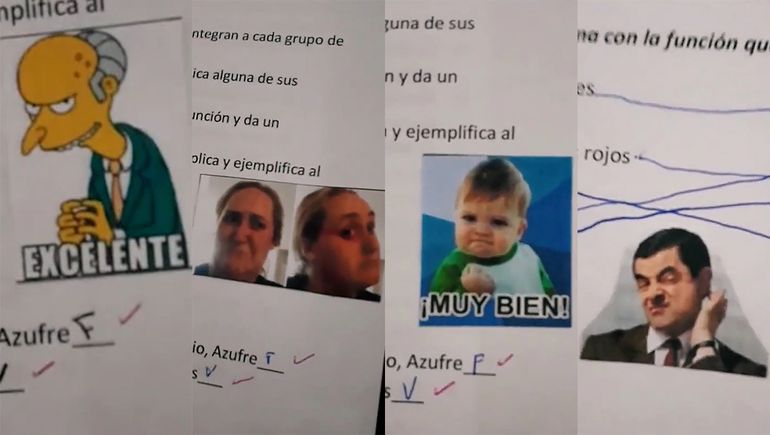 La docente que se volvió viral por corregir las evaluaciones con memes