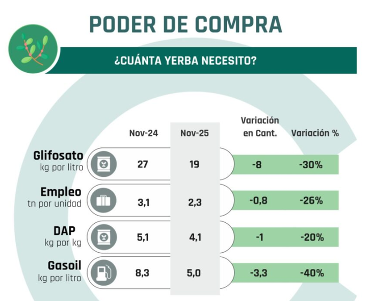 Crisis de competitividad: El poder de compra de la yerba mate cae un 40%