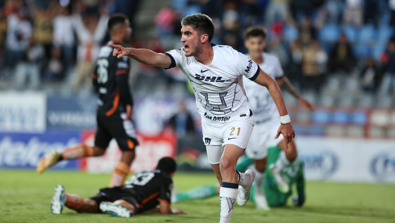 El Tuti Del Prete y su primer gol en la temporada para Pumas