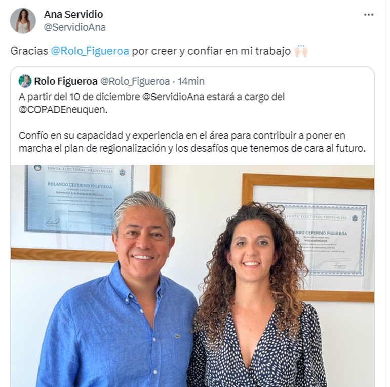 Cuál será el futuro de Ana Servidio en el gabinete de Rolando Figueroa