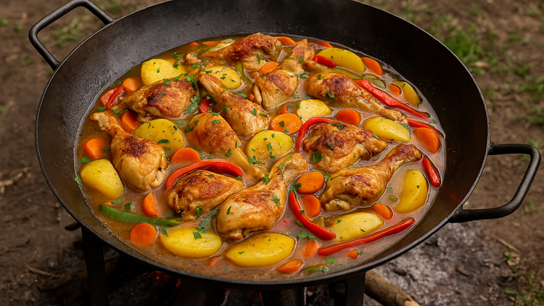 Pollo al disco: una receta clásica para compartir