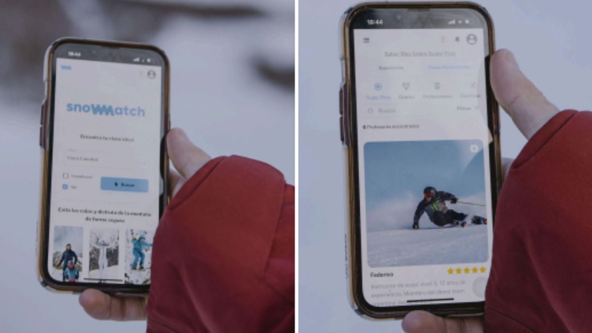 SnowMatch, la novedosa aplicación argentina para conseguir clases de esquí