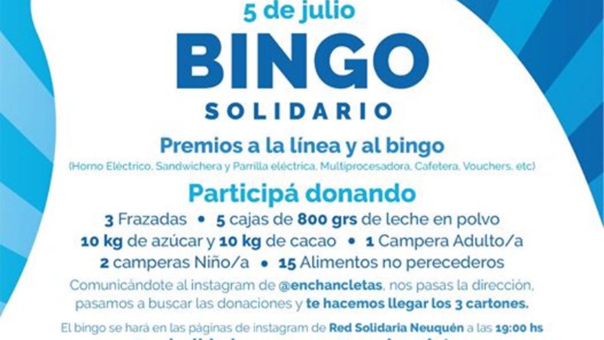 Se viene un bingo solidario para los más necesitados