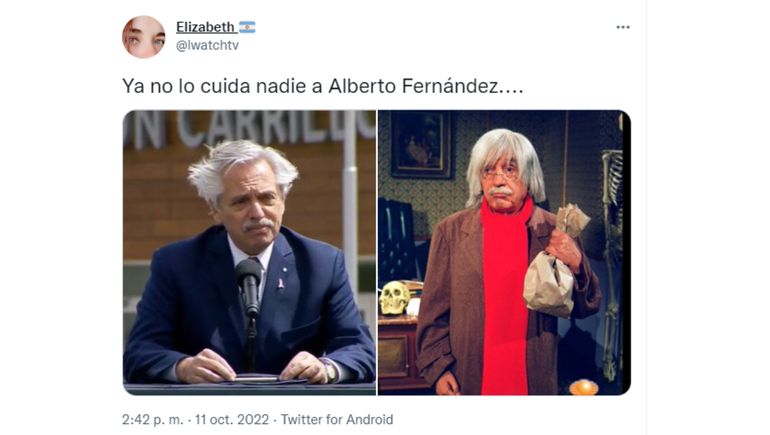 Otra vez el viento neuquino sorprendió al Presidente y hay memes