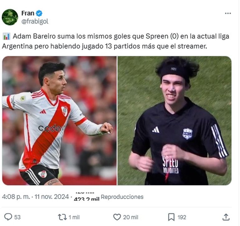 Los mejores memes del debut de Spreen en Riestra