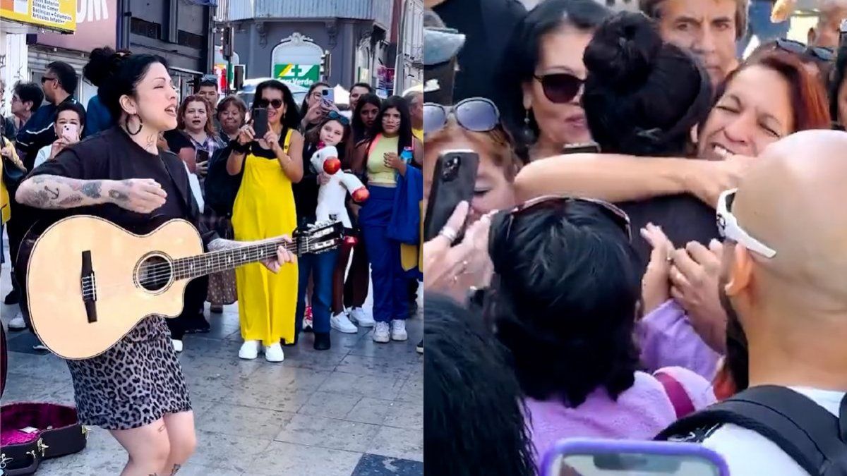 ¿Es ella o no?: Mon Laferte tocó en las calles de Chile