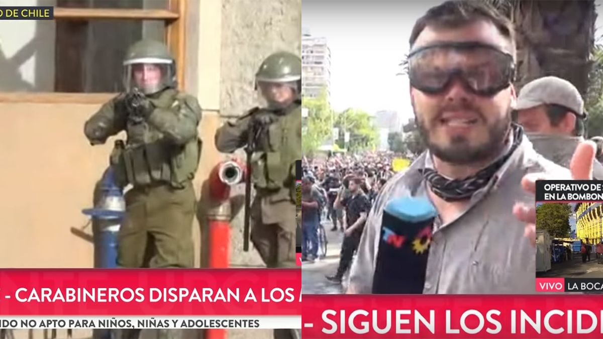 Video: el momento en el que balean a un periodista de TN en Chile