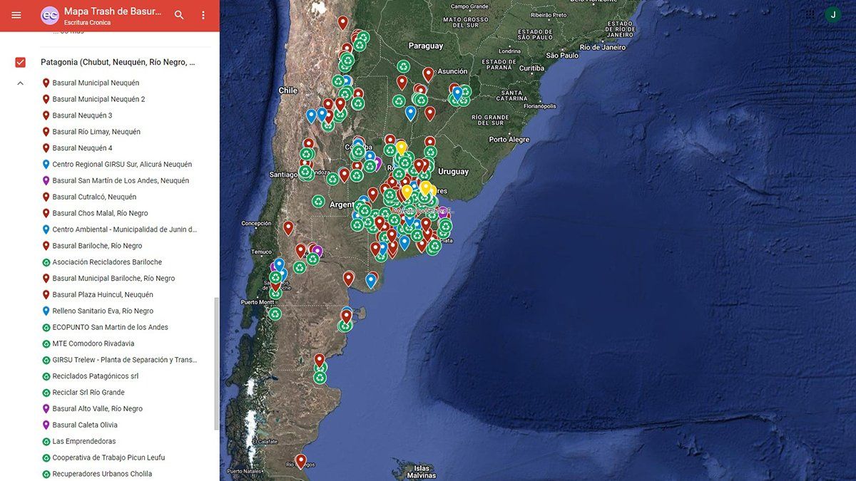 Mapas interactivos con los basurales a cielo abierto