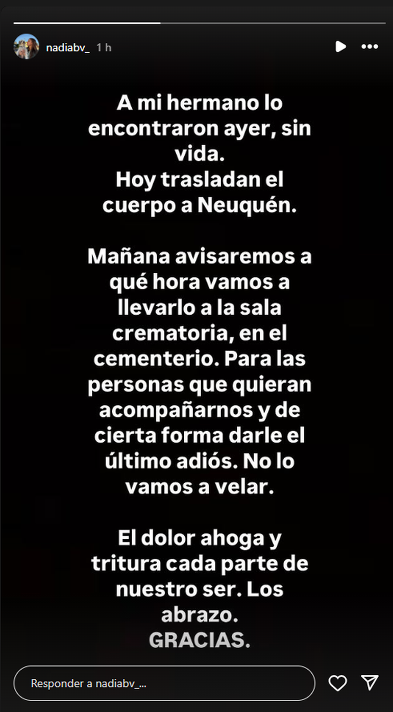 Lo confirmó su familia: el cuerpo encontrado en Villa La Angostura es de Ezequiel Vergara