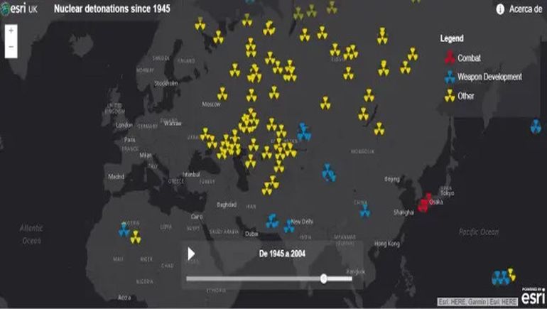 El mapa virtual que muestra todas las explosiones nucleares