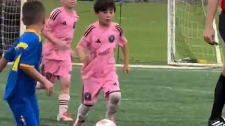 El imperdible video viral del hijo de Lionel Messi metiendo un gol al ...