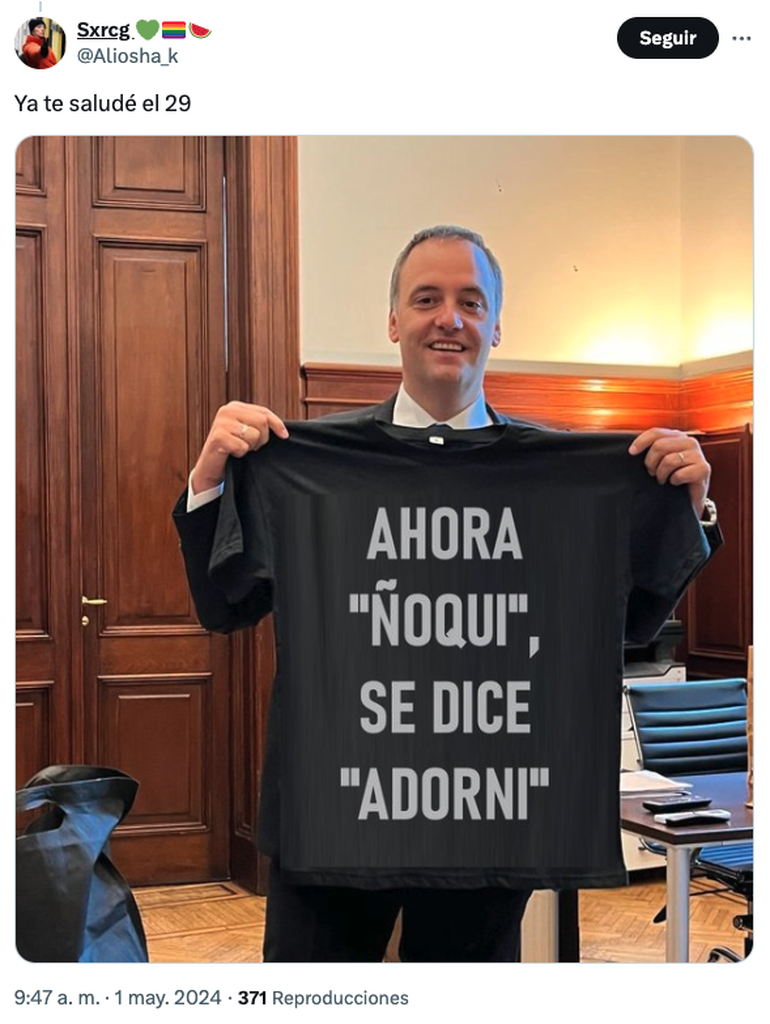 Manuel Adorni envío un mensaje por el Día del Trabajador, Alberto Samid le respondió y hubo memes